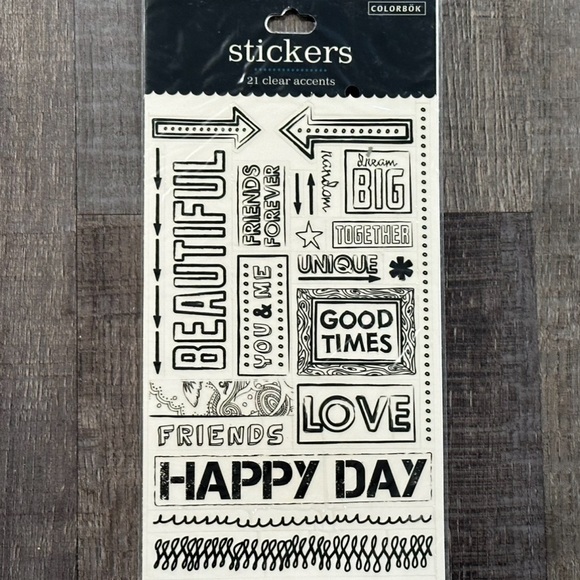 Colorbok | Design | New Clear Accent Caption Scrapbook Stickers | Poshmark